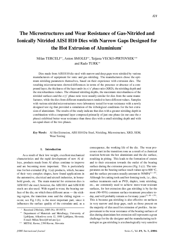 (PDF) The Microstructures and Wear Resistance of Gas-Nitrided and ...