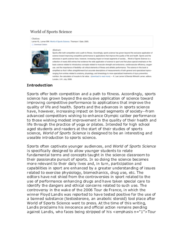 (PDF) World of Sports Science