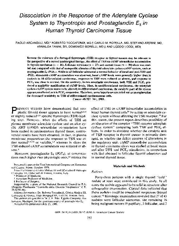 (PDF) Dissociation in the response of the adenylate cyclase system to ...