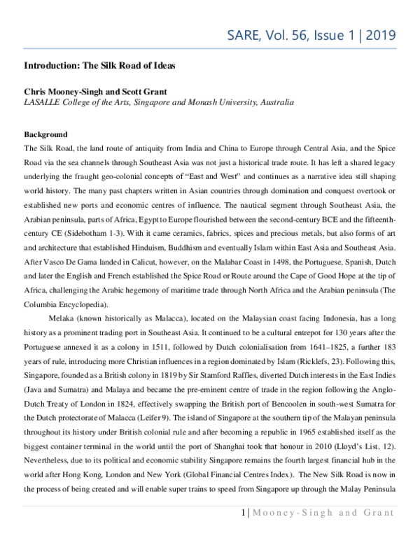 (PDF) Introduction: The Silk Road of Ideas