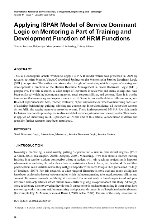 (PDF) ISPAR Model in HRM: Mentoring Insights