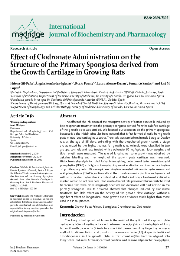 (PDF) Effect of Clodronate Administration on the Structure of the ...