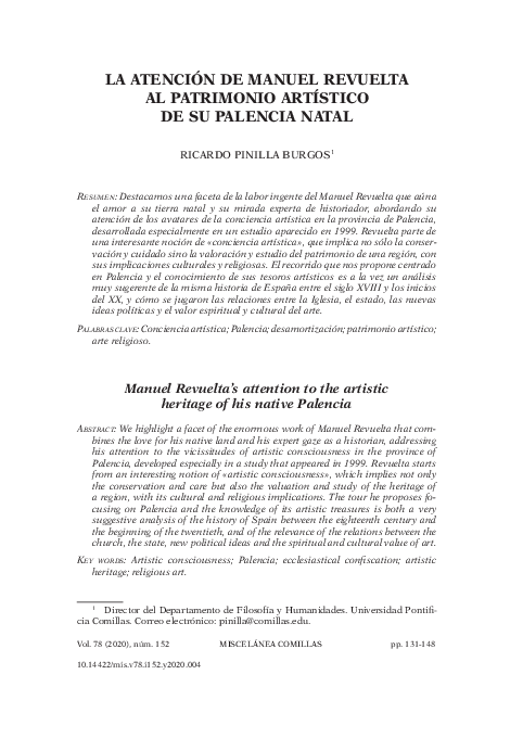 (PDF) La atención de Manuel Revuelta al patrimonio artístico de su ...