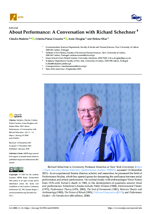(PDF) About Performance: A Conversation with Richard Schechner ...