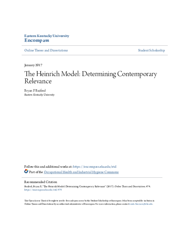 (PDF) Encompass The Heinrich Model: Determining Contemporary Relevance ...