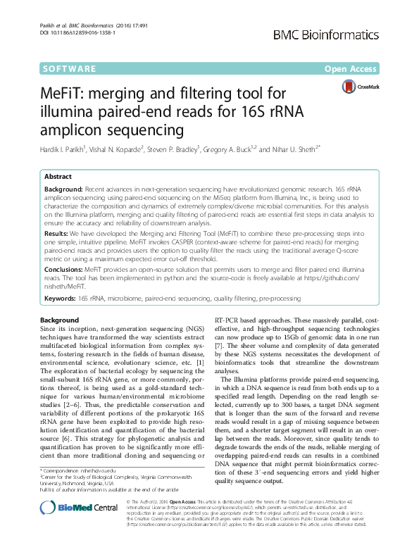 (PDF) MeFiT: merging and filtering tool for illumina paired-end reads ...