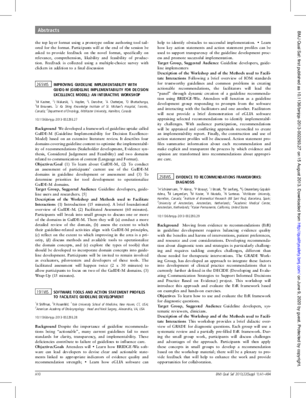 (PDF) 265WS Improving Guideline Implementability With Guide-M (Guideline Implementability For ...