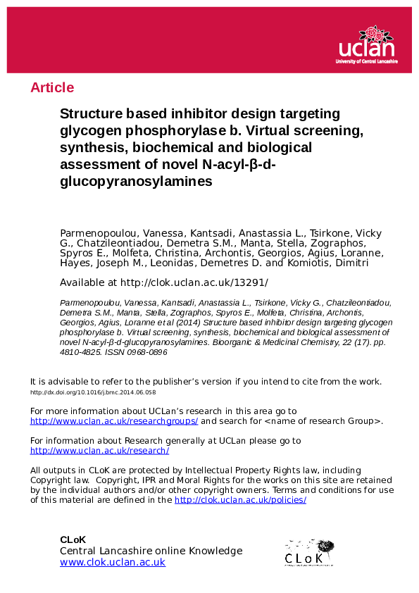 (PDF) Structure based inhibitor design targeting glycogen phosphorylase ...