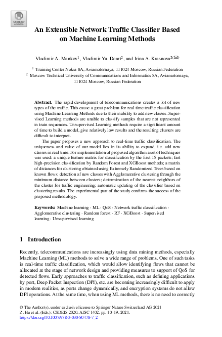 Pdf An Extensible Network Traffic Classifier Based On Machine