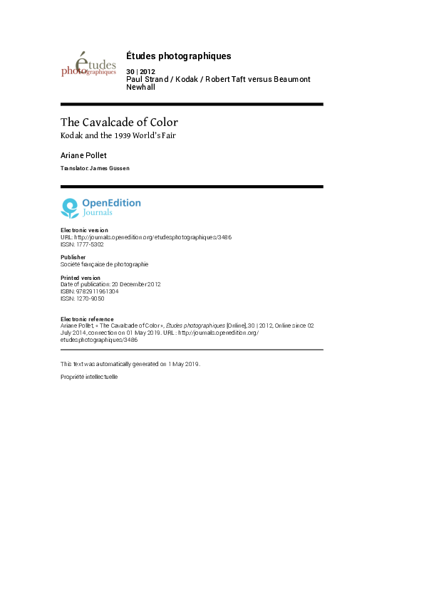 (PDF) The Cavalcade of Color