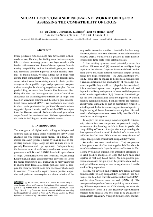 Pdf Neural Loop Combiner Neural Network Models For Assessing The