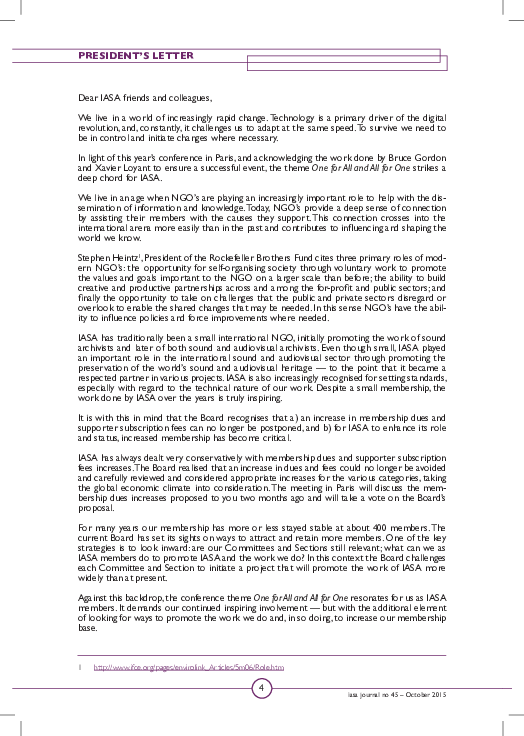 (PDF) President's Letter