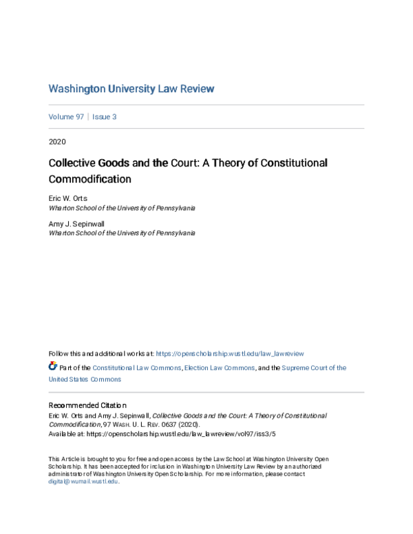 (PDF) Collective Goods and the Court: A Theory of Constitutional ...