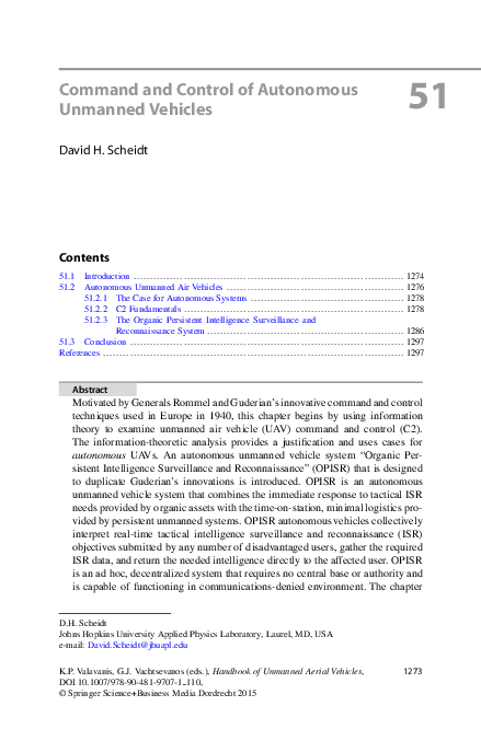 (PDF) Command and Control of Autonomous Unmanned Vehicles
