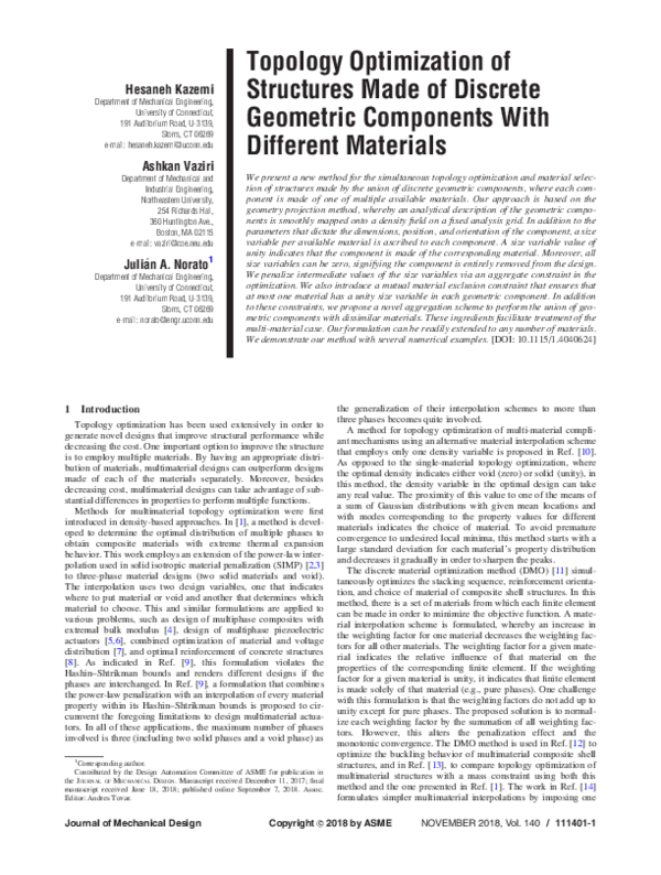 (PDF) Topology Optimization of Structures Made of Discrete Geometric ...