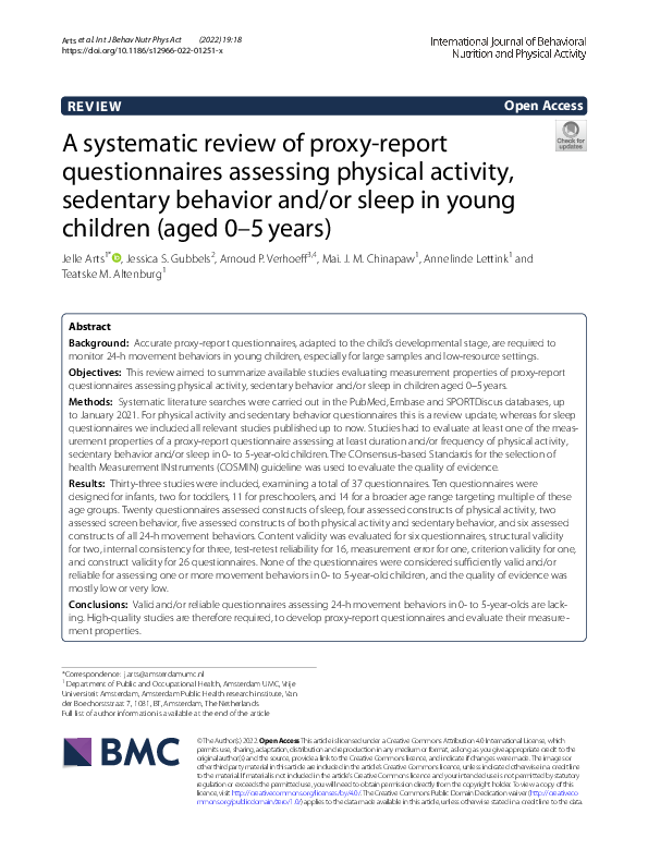 (PDF) A systematic review of proxy-report questionnaires assessing ...