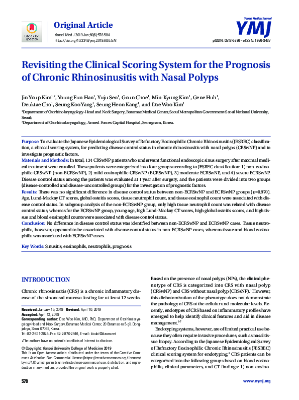 (PDF) Revisiting the Clinical Scoring System for the Prognosis of ...
