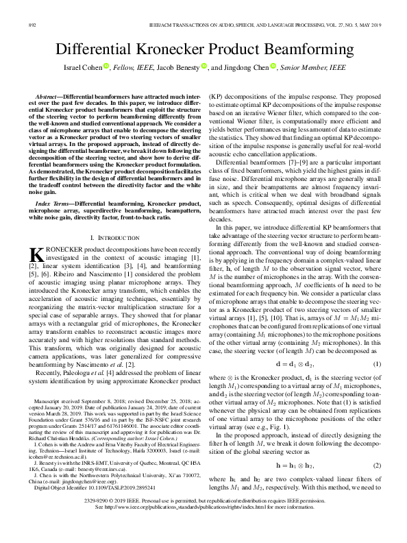 (PDF) Differential Kronecker Product Beamforming
