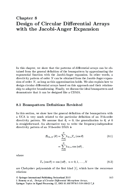 (PDF) Design of Circular Differential Arrays with the Jacobi-Anger Expansion
