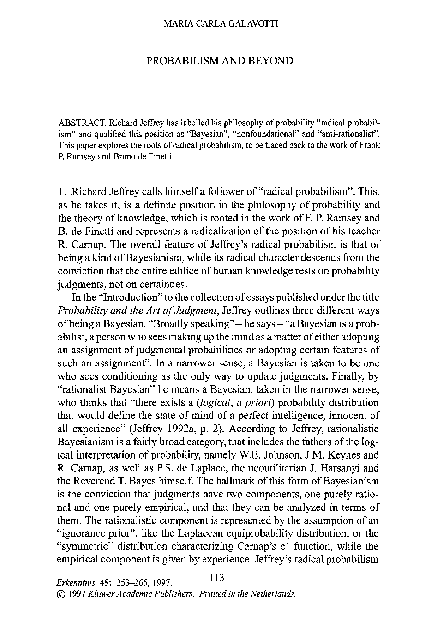 (PDF) Probabilism and beyond