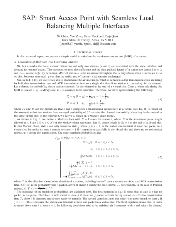 (PDF) SAP: Smart Access Point with seamless load balancing multiple ...