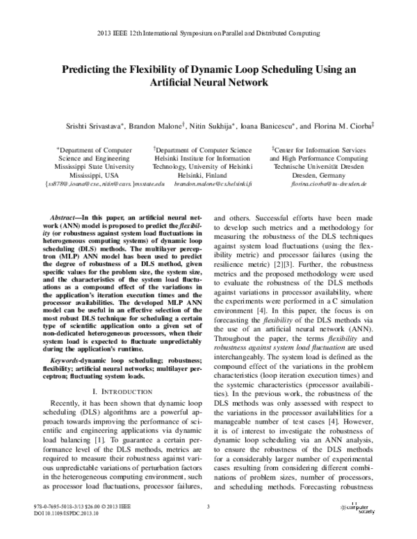 Pdf Predicting The Flexibility Of Dynamic Loop Scheduling Using An