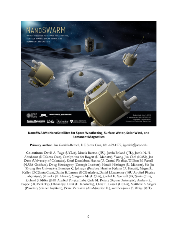 (PDF) NanoSWARM: NanoSatellites for Space Weathering, Surface Water ...