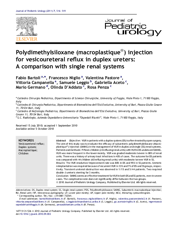 (PDF) Polydimethylsiloxane (macroplastique ®) injection for ...