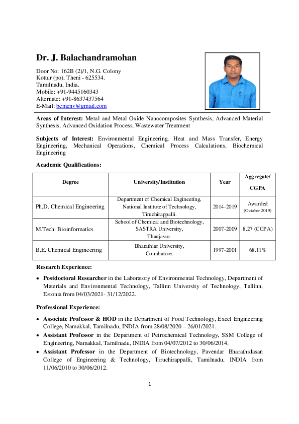 (PDF) Resume Professor
