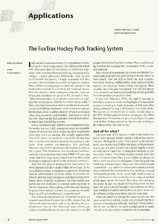 (PDF) The FoxTrax hockey puck tracking system