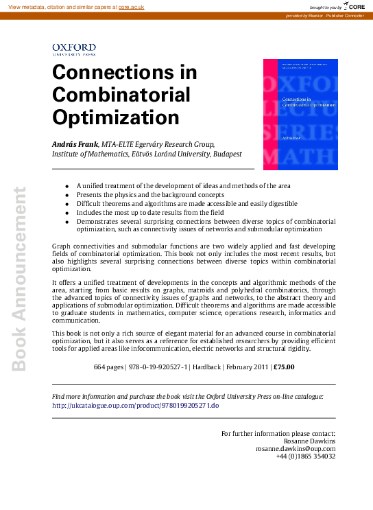 (PDF) Connections in Combinatorial Optimization