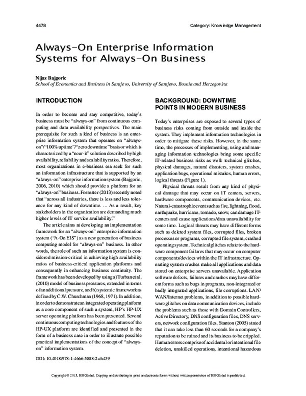 (PDF) Framework for Always-On Enterprise Systems