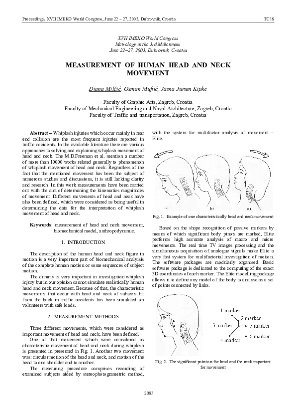 (PDF) Measurement of human head and necek movement