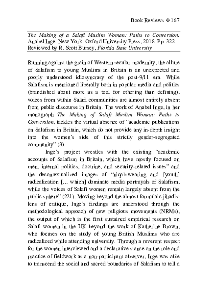 (PDF) The Making of a Salafi Muslim Woman: Paths to Conversion. Anabel ...