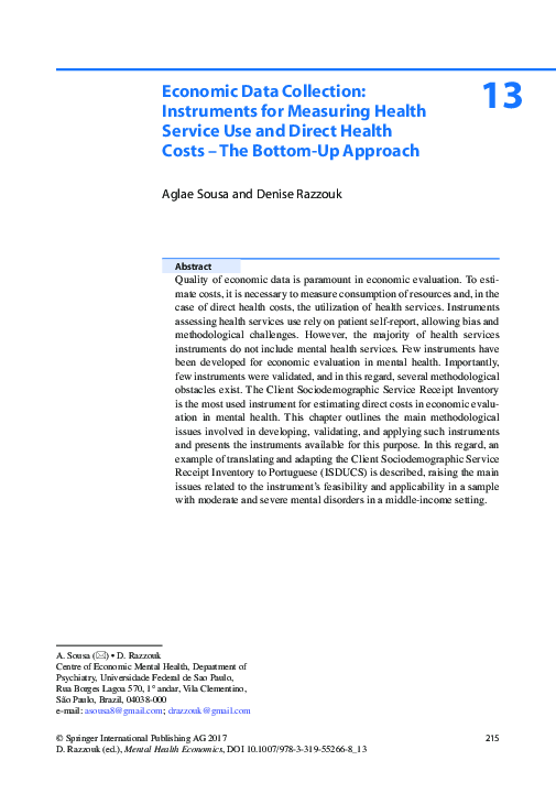 (PDF) Economic Data Collection: Instruments for Measuring Health ...