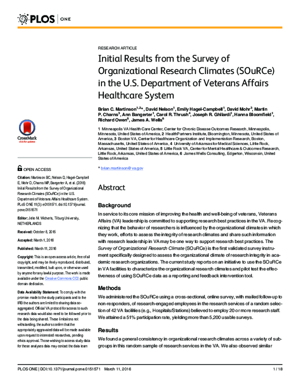 (PDF) Initial Results from the Survey of Organizational Research ...