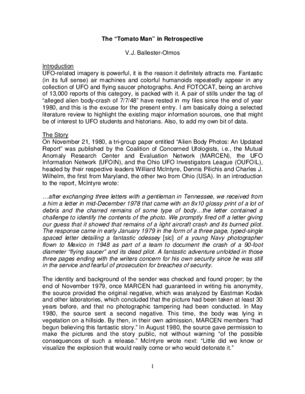 (PDF) The "Tomato Man" in Retrospective