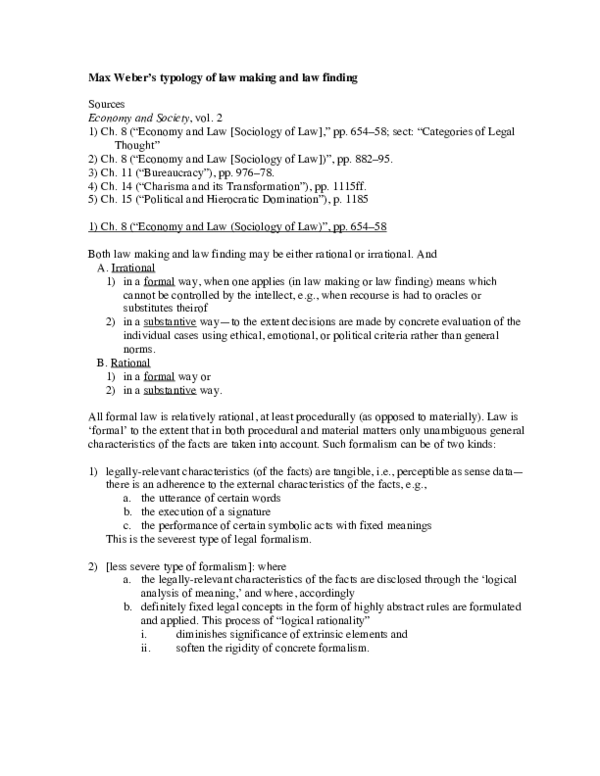 (PDF) Max Weber's typology of law-making and law-finding