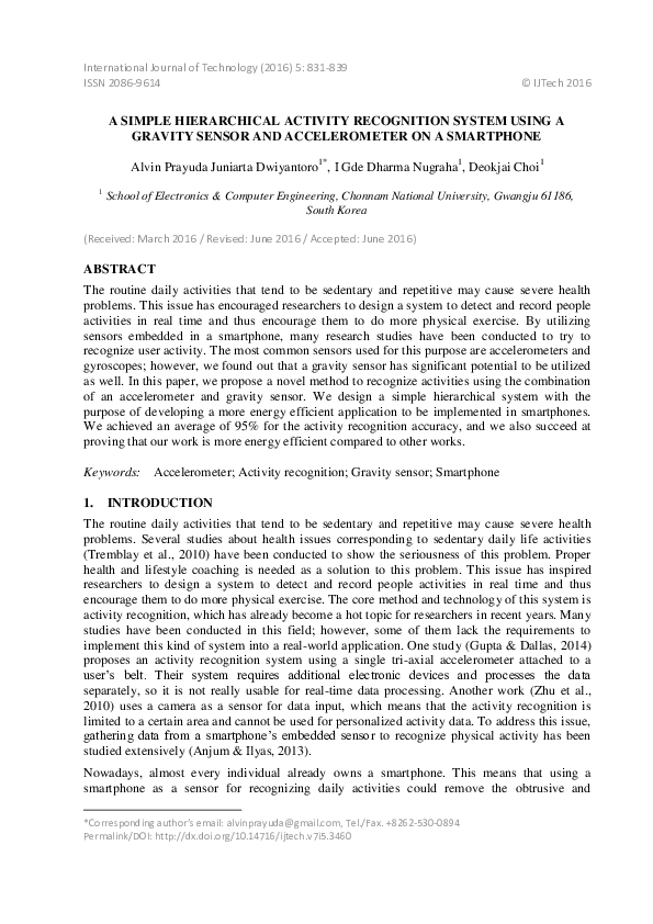 (PDF) Hierarchical Activity Recognition Using Smartphone Sensors