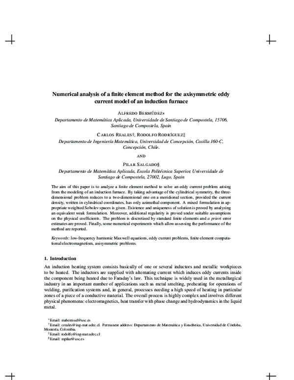 (PDF) Numerical analysis of a finite-element method for the axisymmetric eddy current model of ...