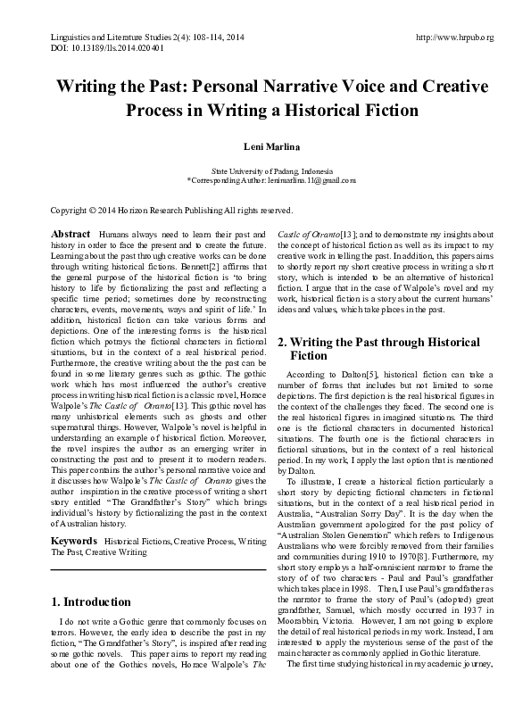 (PDF) Writing the Past: Personal Narrative Voice and Creative Process ...