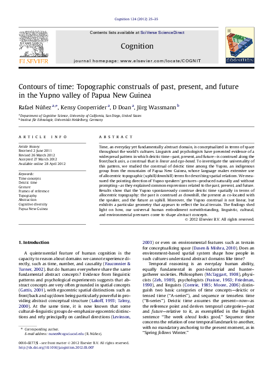 (PDF) Contours of time: Topographic construals of past, present, and ...