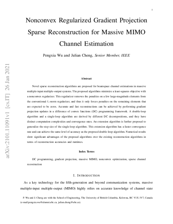 (PDF) Nonconvex Regularized Gradient Projection Sparse Reconstruction for Massive MIMO Channel ...