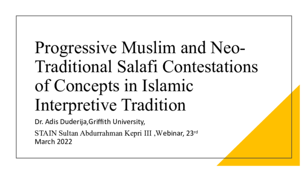(PPT) Progressive Muslim and Neo Traditional Salafi Contestations of ...