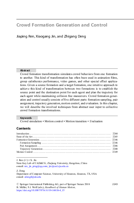 (PDF) Crowd Formation Generation and Control