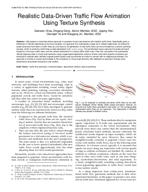 (PDF) Realistic Data-Driven Traffic Flow Animation Using Texture Synthesis