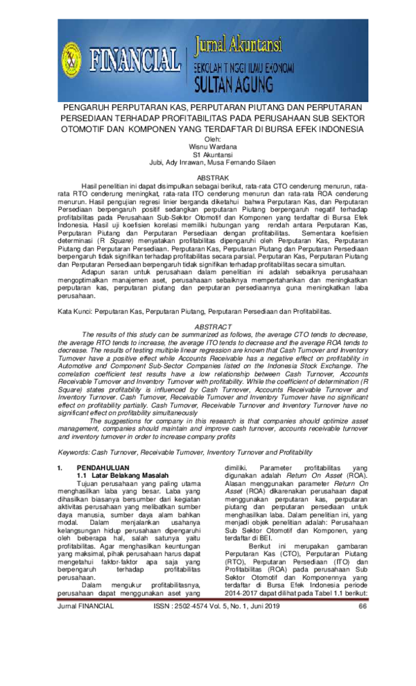 (PDF) Pengaruh Perputaran Kas, Perputaran Piutang Dan Perputaran ...