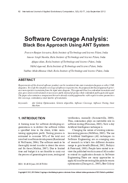 (PDF) Software Coverage Analysis
