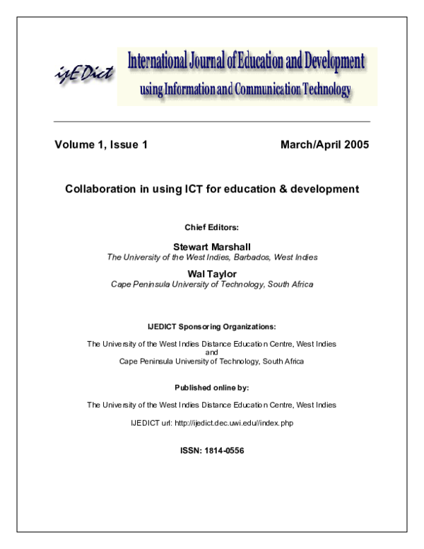 (PDF) Collaboration in using ICT for education & development Chief ...