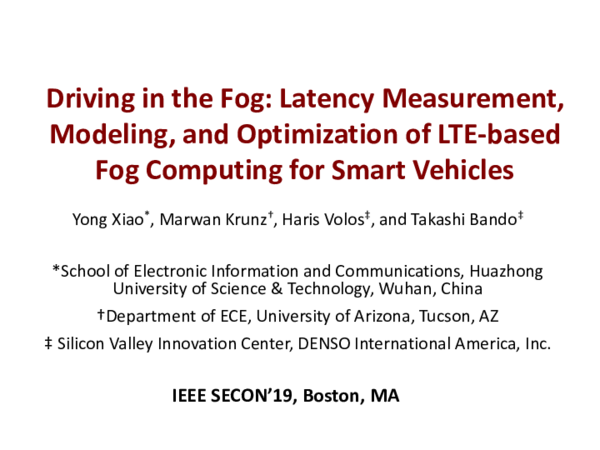 Pdf Driving In The Fog Latency Measurement Modeling And Optimization Of Lte Based Fog